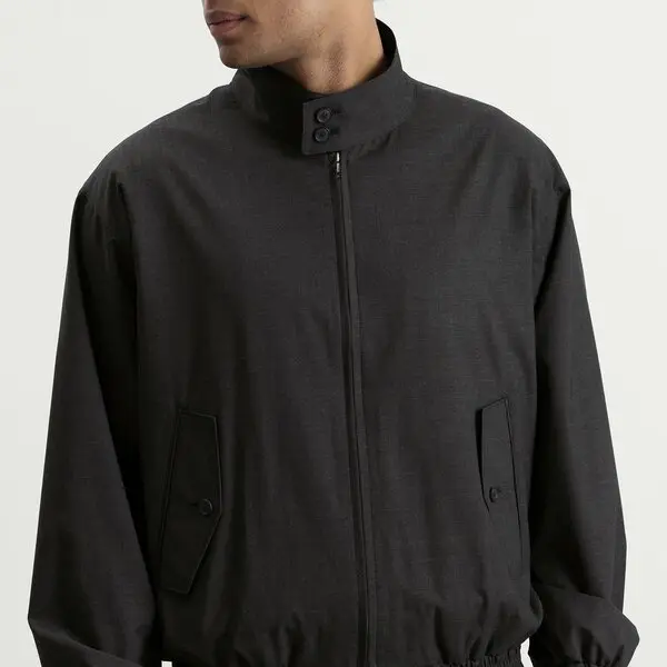 Auralee Tropical Wool Zip Blouson Jacket - Top Charcoal | Editorialist